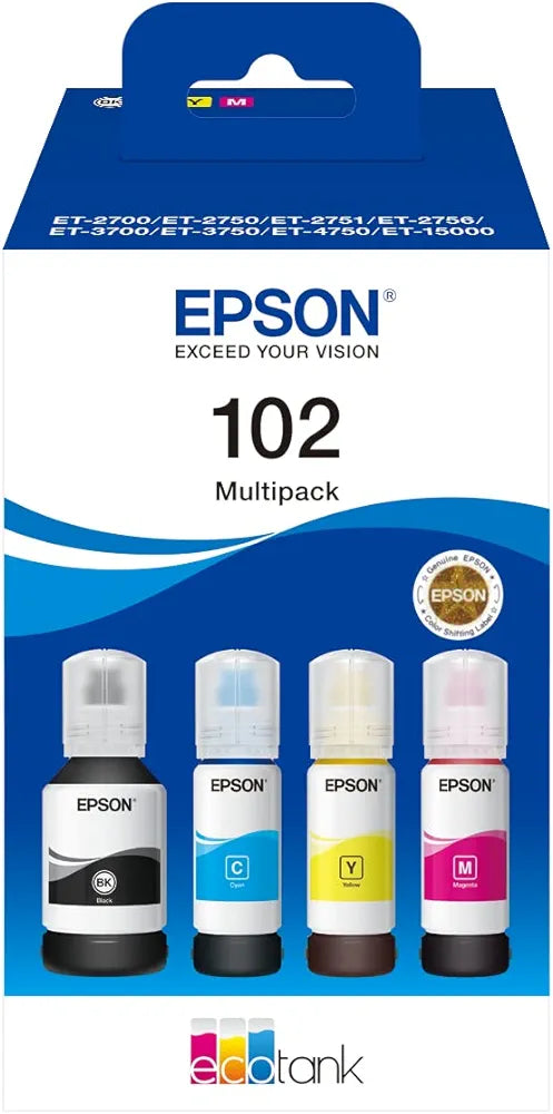 Epson EcoTank 102 Genuine Multipack Ink Bottles – The Ink People